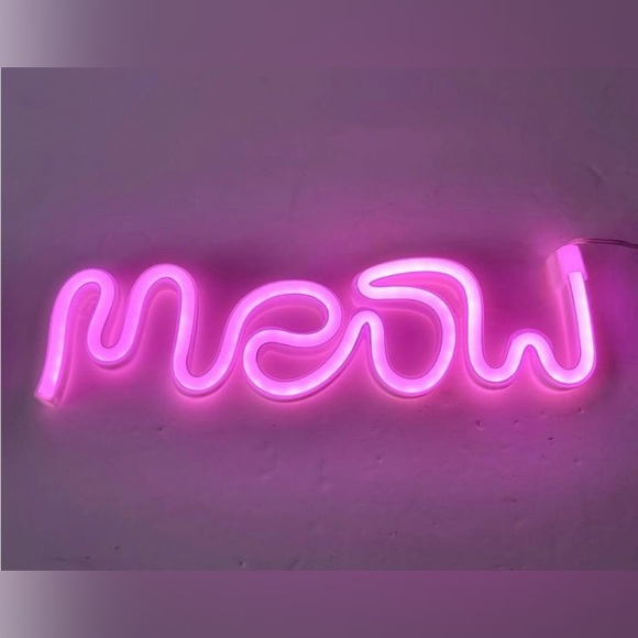 Cat Lady Box | Wall Decor | Cat Lady Box Pink Neon Meow Sign Nib | Poshmark